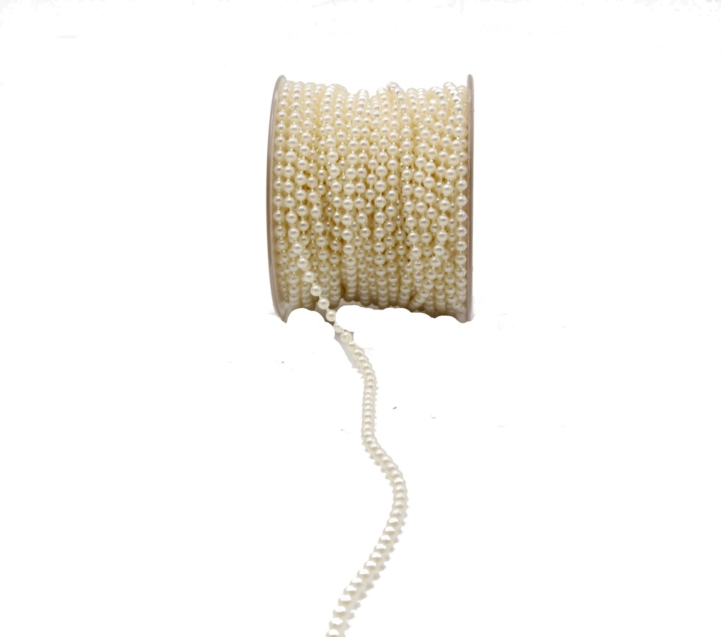BOBINE DE PERLES (ZARA) BOBINE DE 20M CREME Ø4MM FOST+ INCLUS | Bruyerre